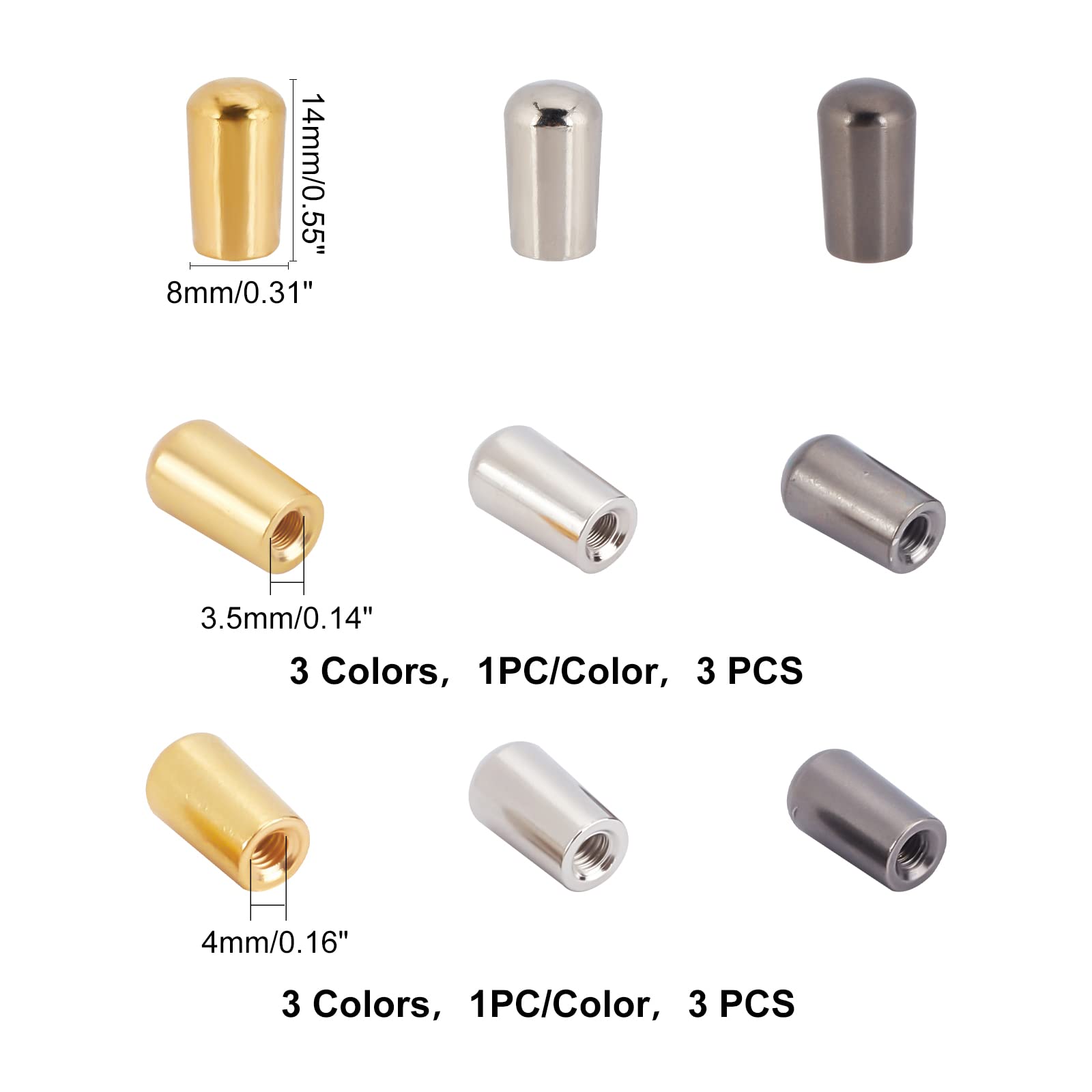 Epiphone Les Paul Switch Tips Universal Guitar Toggle Switch Knob Set ...