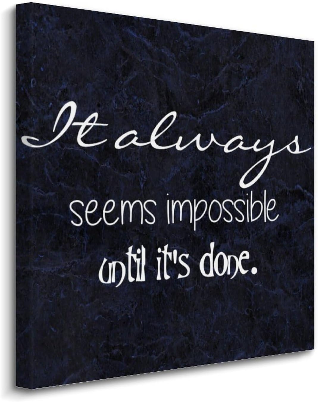 Amazon.com: It Always Seems Impossible until It's Done Canvas Print ...