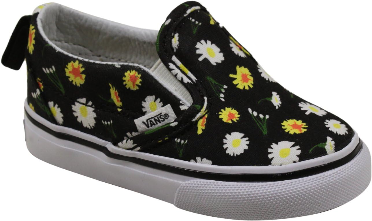 Amazon.com: Vans SLIP ON V Daisy Black/White Baby Girls Shoes 8.5 ...