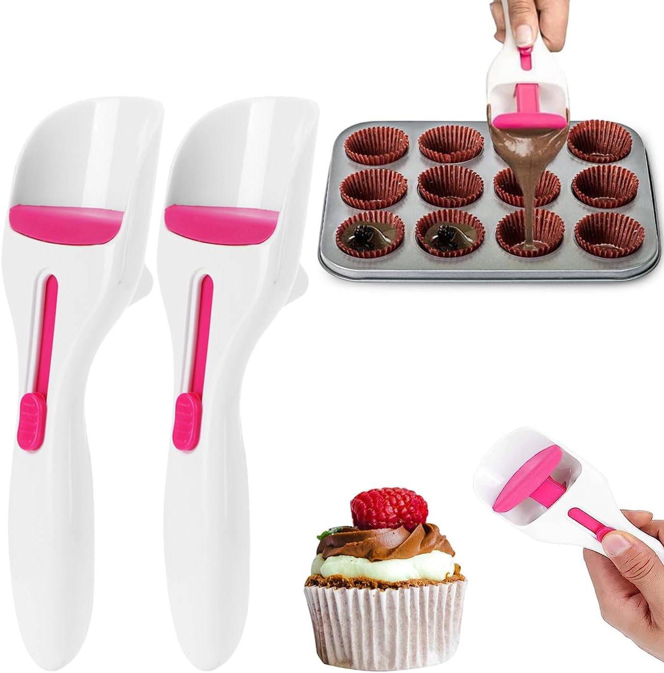 Amazon.com: 2PCS Cake Batter Dispensing Spoon, Cupcake Batter Scoop One ...