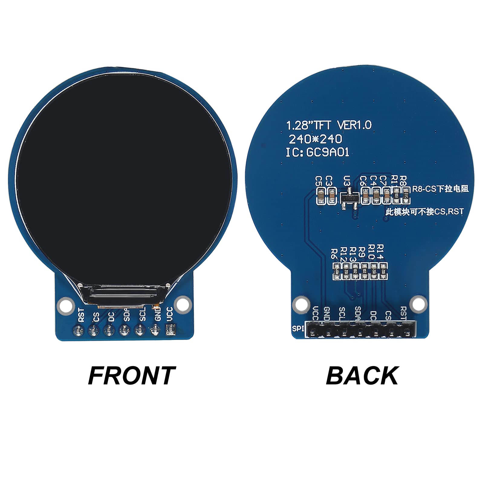 Snapklik.com : 2PCS 1.28 Inch 1.28 TFT LCD Display Module Round RGB 240 240 GC9A01 Driver 4 Wire ...