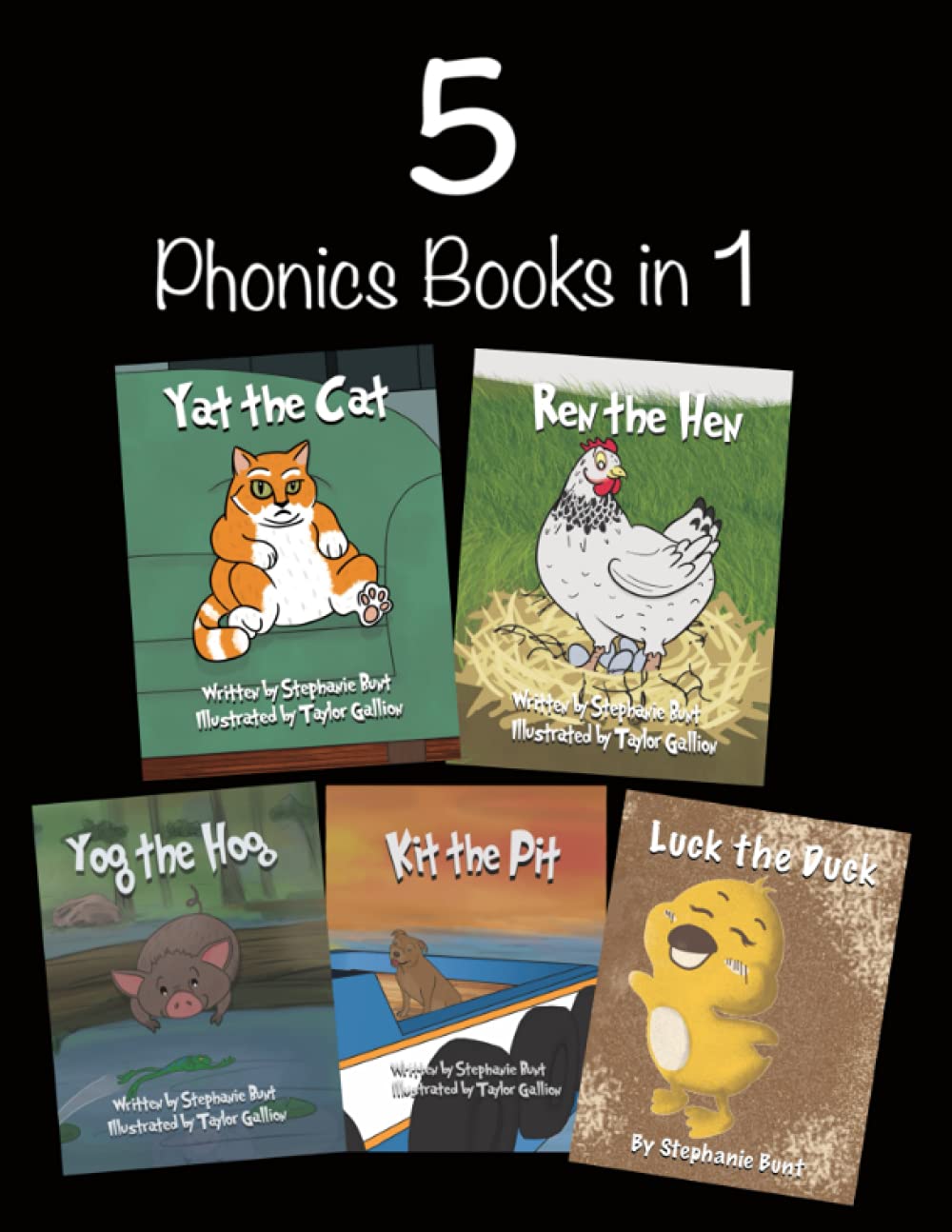 5 Phonics Books in 1: Short Vowel Sounds: Bunt, Stephanie Marie ...