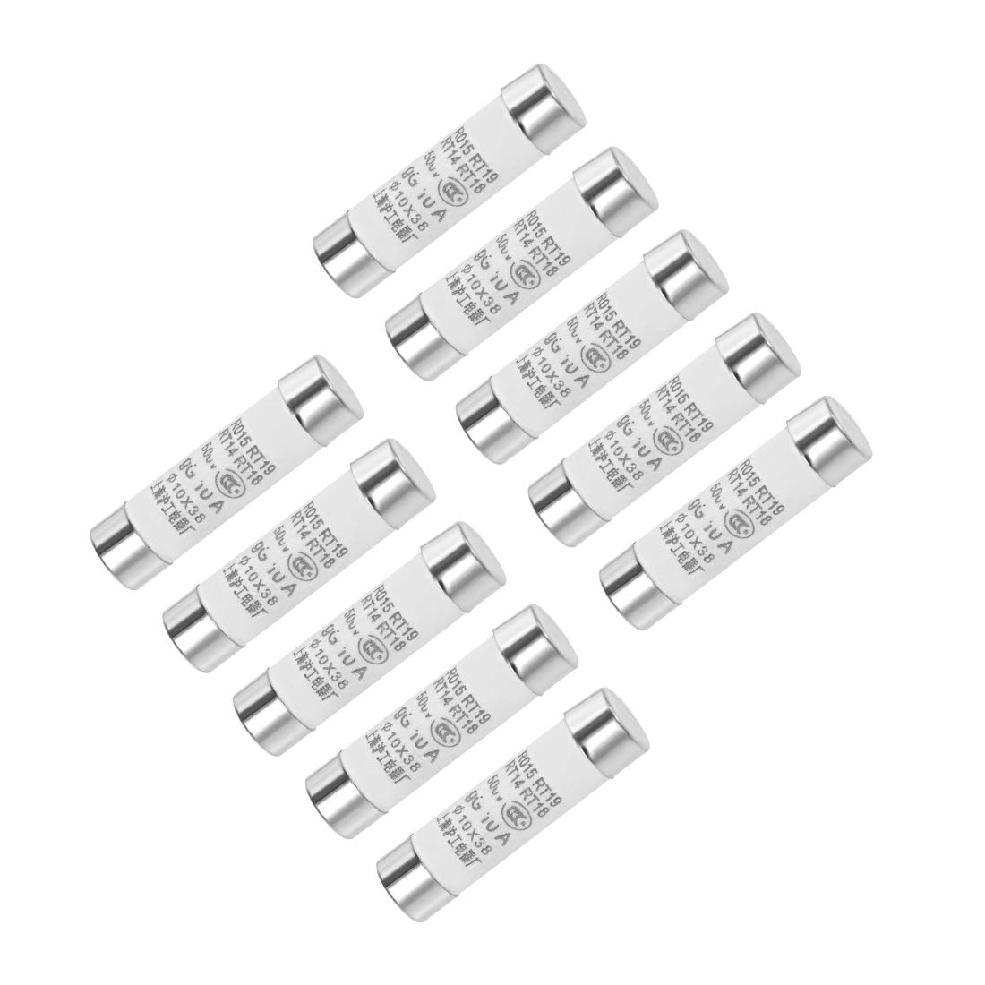uxcell Ceramic Cartridge Fuses 10A 500V 10x38mm Fast Blow Replacement ...