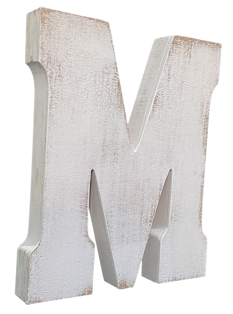 Snapklik.com : ABELOTS Large Wood Letter Distressed White Wash Alphabet ...