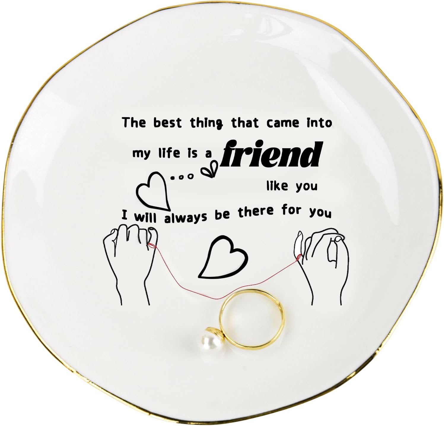 Amazon.com: Good Friend Trinket Dish, Jewellery Tray With Thank You ...