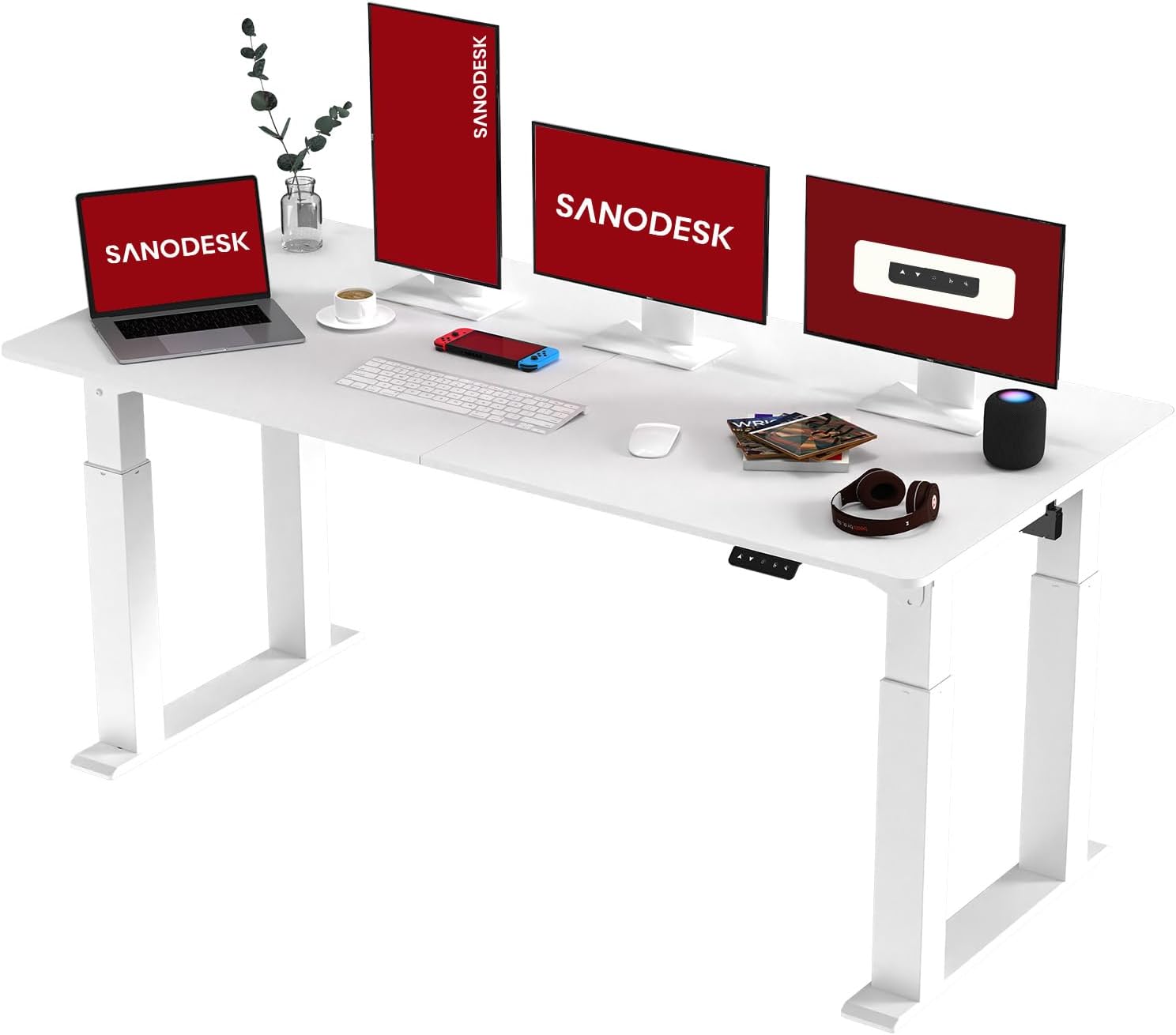 SANODESK QS2 Escritorio Elevable Electrico con 4 Patas (180x80 cm ...