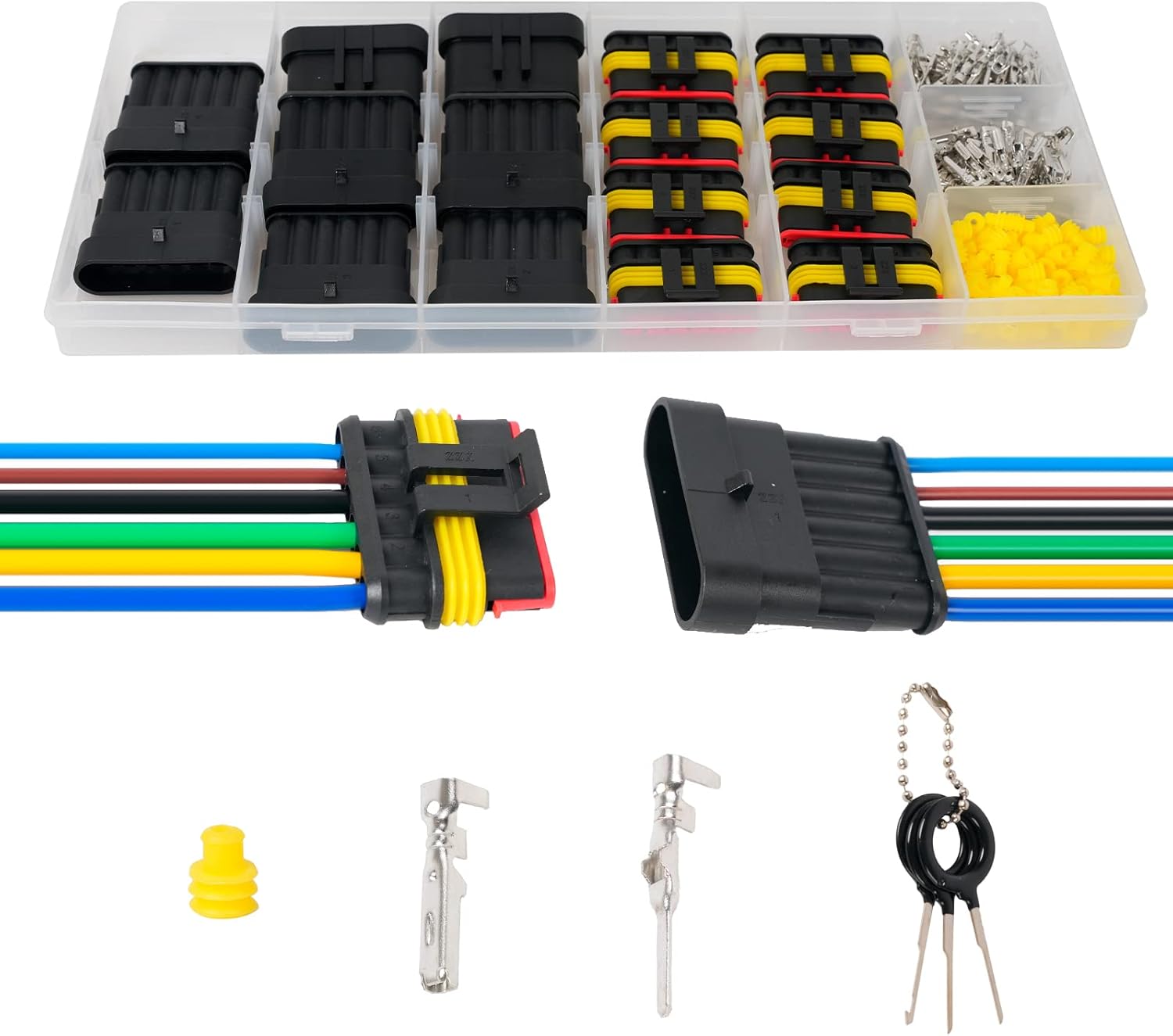 Amazon.com: Amliber 6 Pin Connector Waterproof Automotive Electrical ...