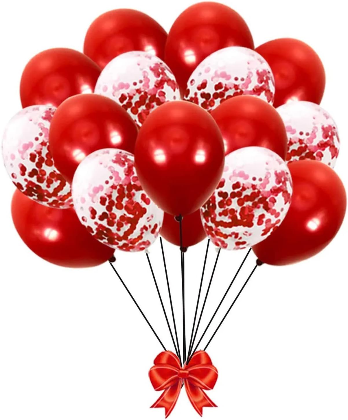 Party Propz Rubber Red Balloons For Decoration-10Pcs Red Confetti ...