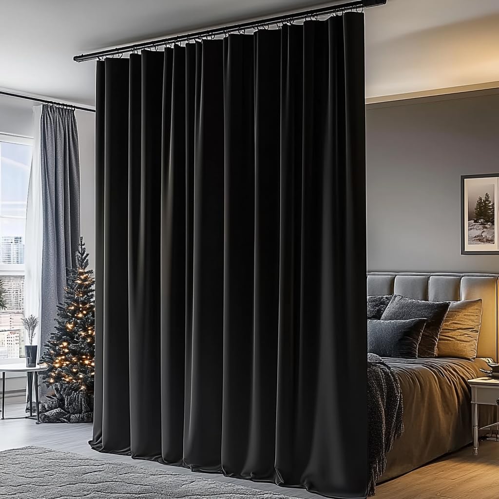 PANOVOUS 1 rideau de séparation de pièce avec crochet, passe-tringle ...