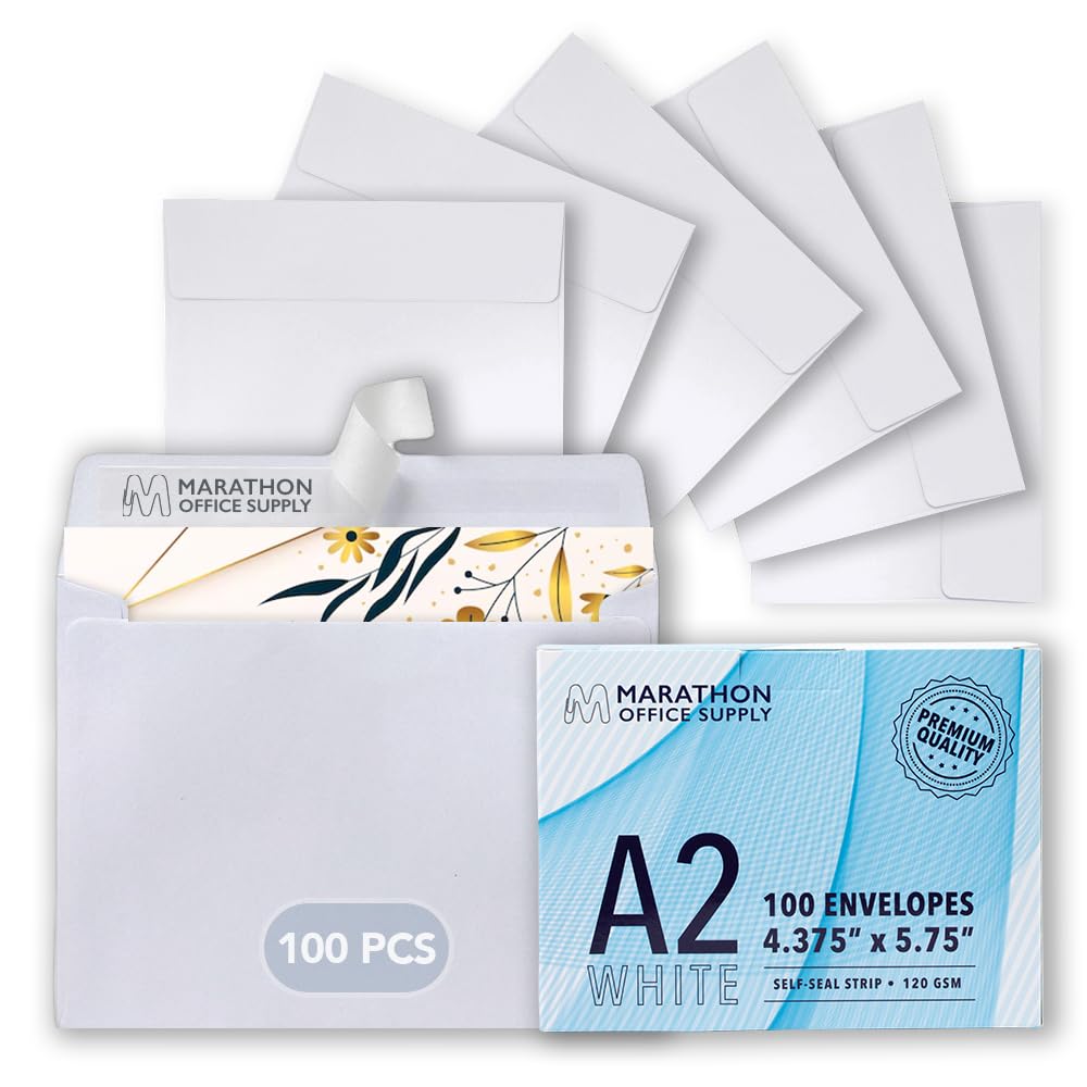 Amazon.com : MOS A2 Invitation Envelopes – 4-3/8" X 5-3/4" White ...