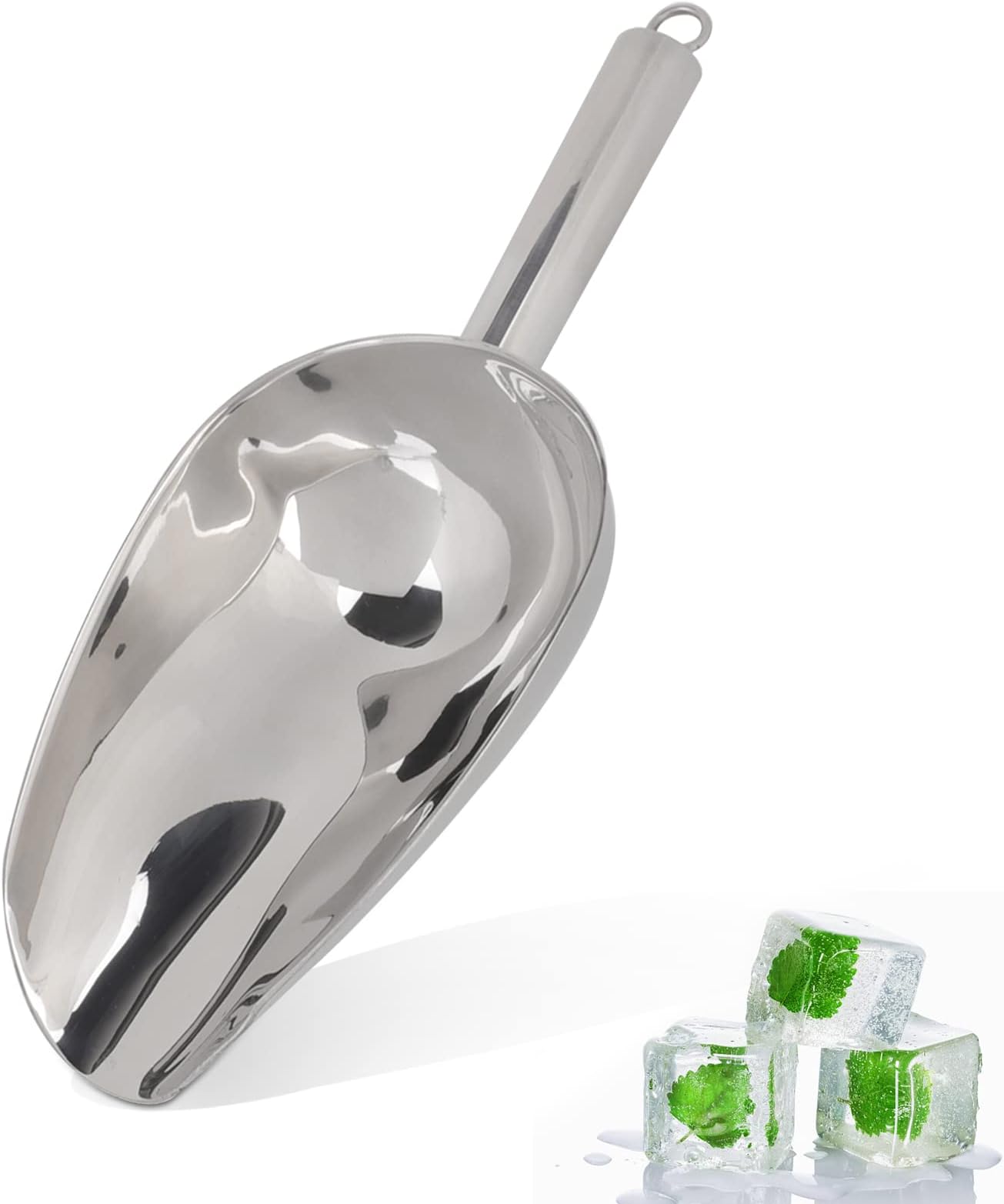 Meiyaa Ice Scoop, Stainless Steel Ice Shovel Coffee Bean Flour Scoop ...