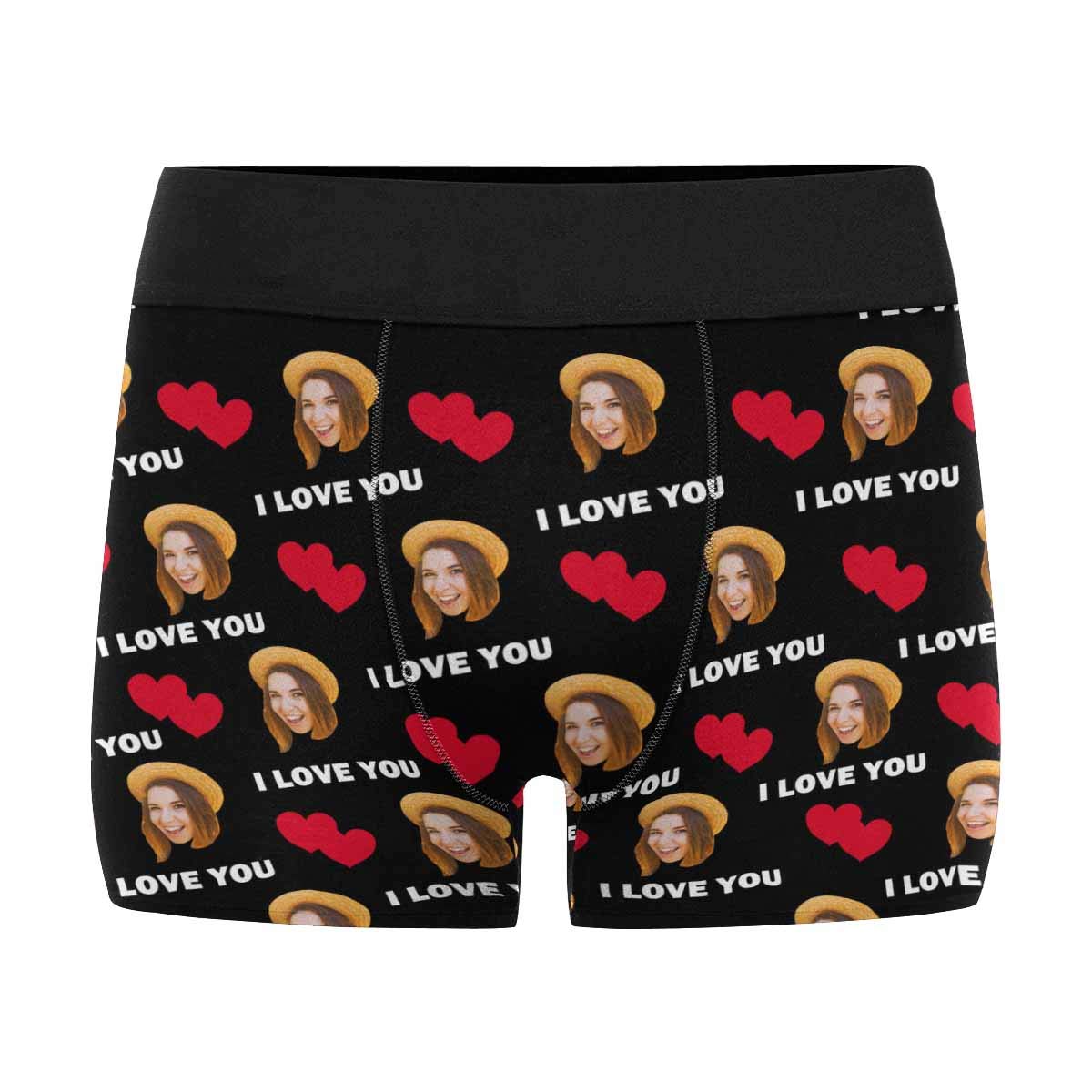 ADEDIY Custom Boxers for Men I Love You Love Hearts Men's Boxer Briefs ...