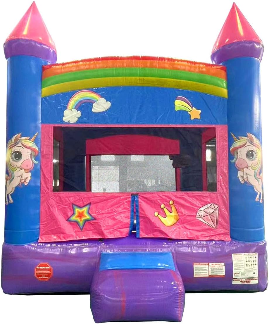 Amazon.com: Crossover Pink Inflatable Bounce House, Bouncy Jump Castle ...