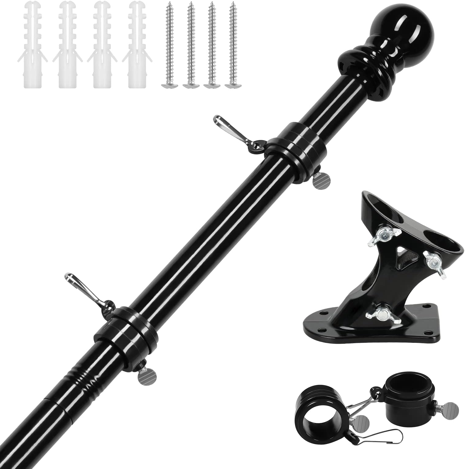 Amazon.com : iPower 6ft Pole Kit, Outdoor Wall Mounted Stainless Steel ...