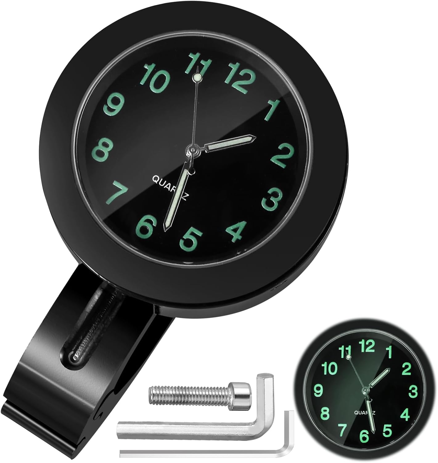 Motorcycle Handlebar Clock Waterproof Motorbike Handlebar Watch Heavy ...