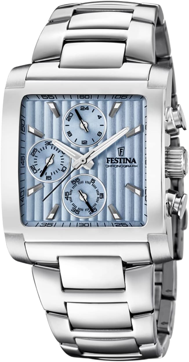 Festina Mens Chronograph Quartz Watch with Stainless Steel Strap F20423 ...