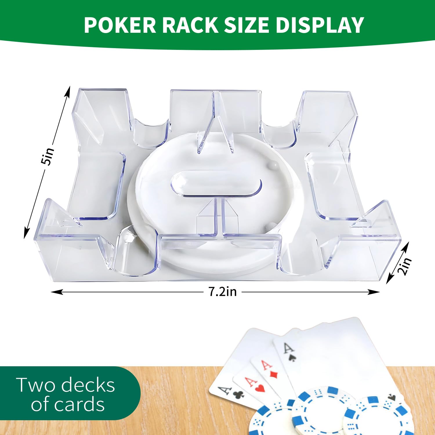 Fiita 2 Deck Rotating Card Holder – 360 Degree Revolving Holder Playing ...