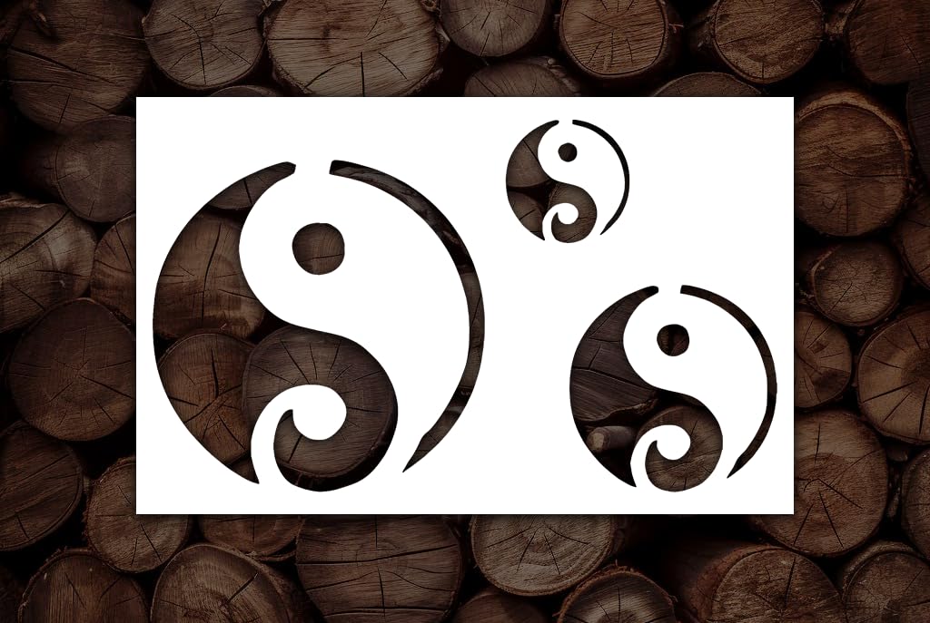 Buy Yin Yang Stencil 11x8.5 Inch - Chinese Drawing Stencils, Asian ...