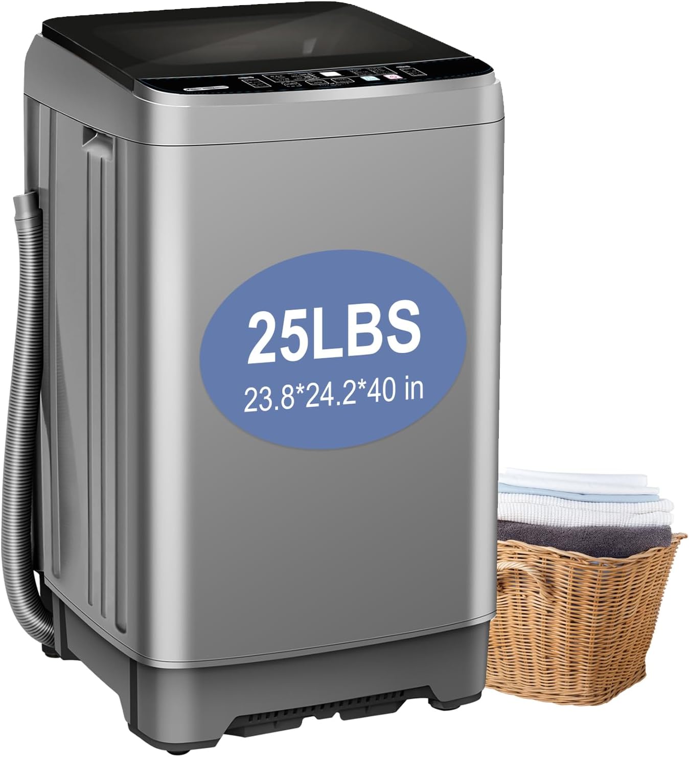 Amazon.com: rosmena Automatic Washing Machine, Portable 25 LBS Full ...