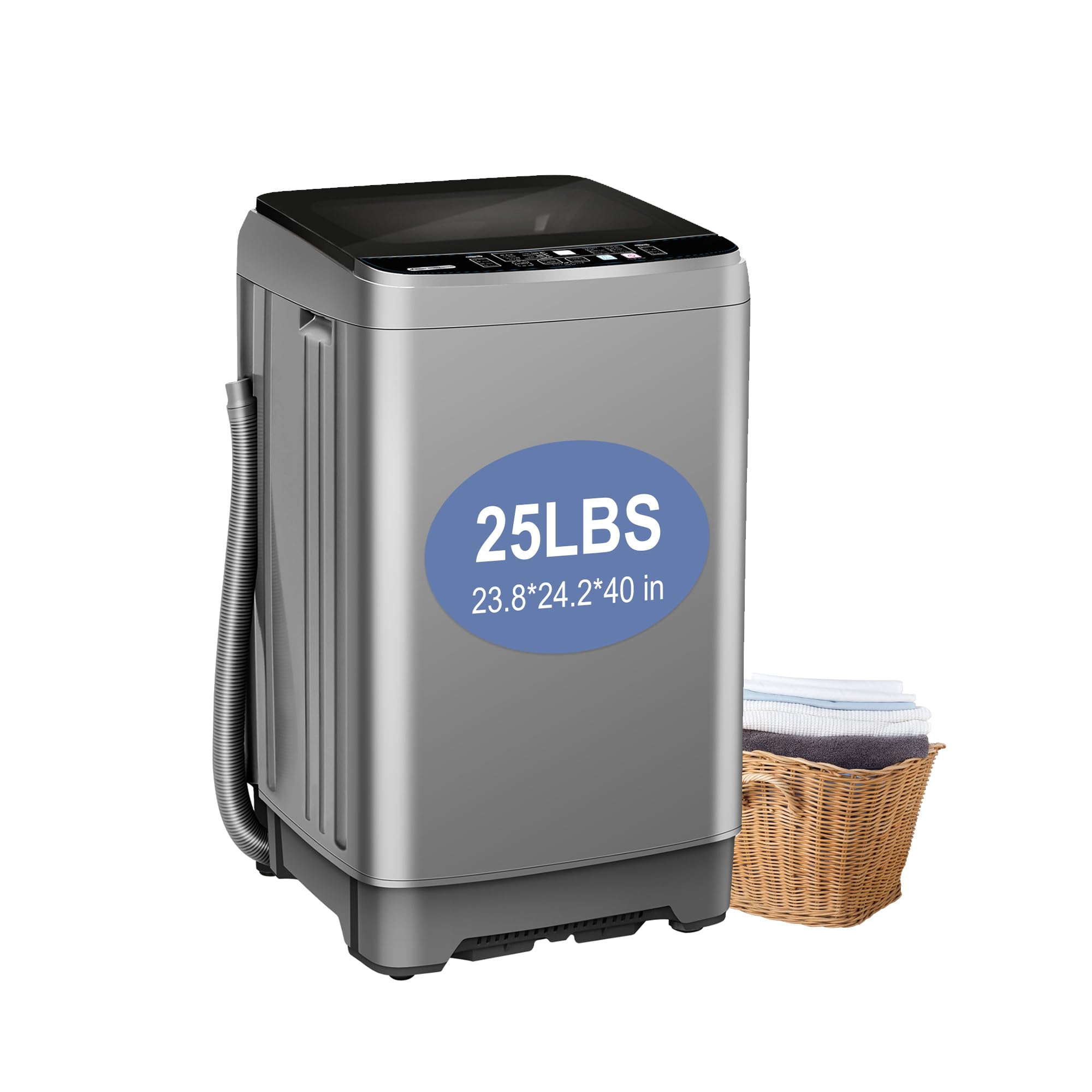 Amazon.com: rosmena Automatic Washing Machine, Portable 25 LBS Full ...