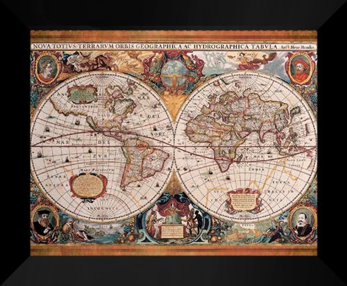 Hondio FRAMED 20x24 "Antique Map - Geographica, 1630": Amazon.com: Books