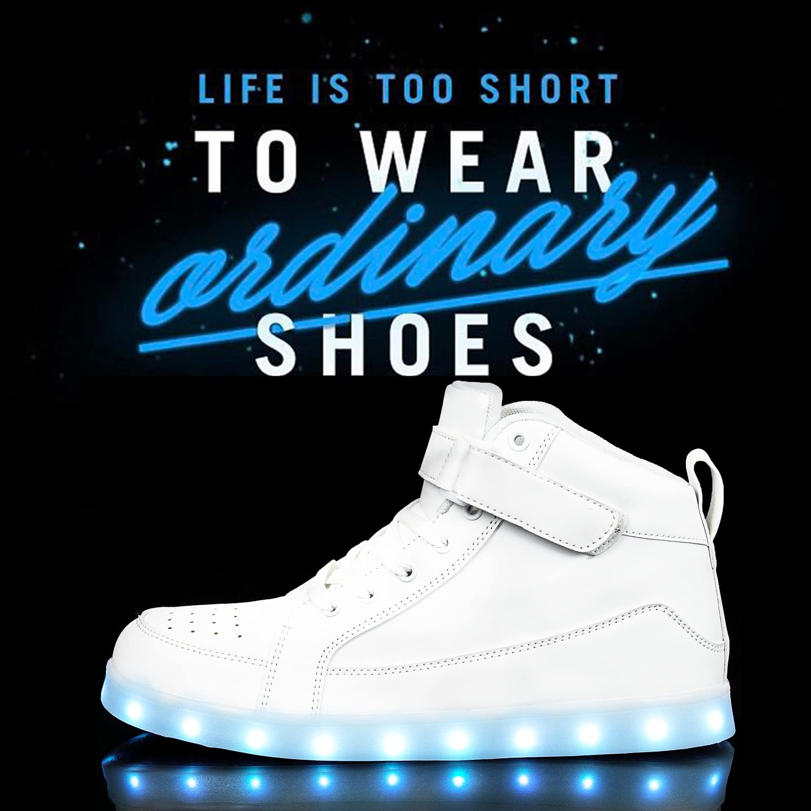 Snapklik.com : LED Light Up Shoes For Men USB Recharging High Top ...