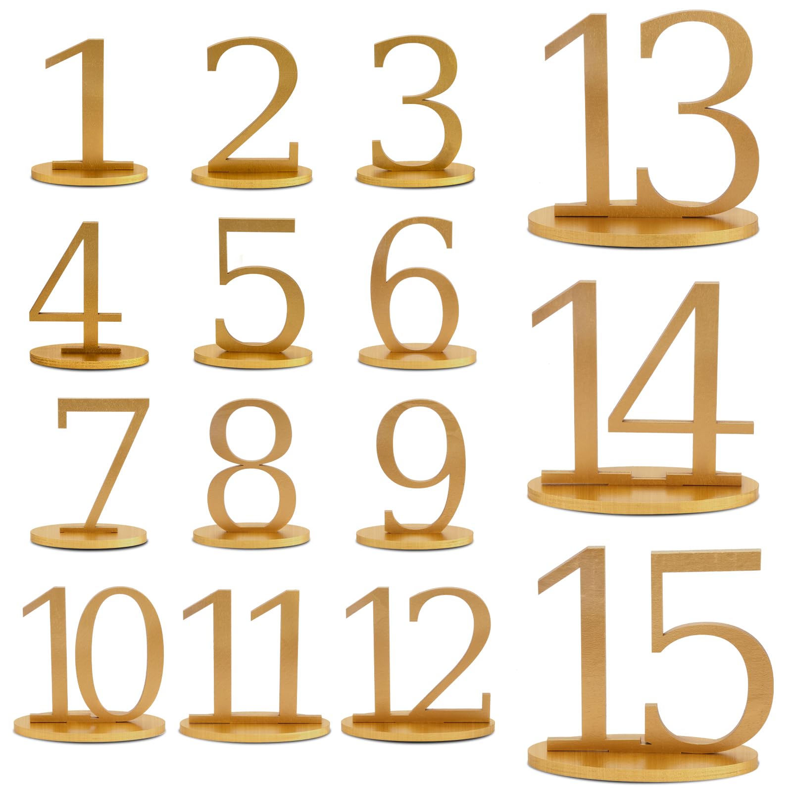 Amazon.com: Gold Table Numbers 1-15 with Oval Base Table Numbers for ...