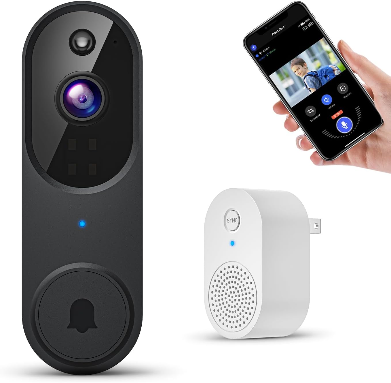 Amazon.com: HopeFlex 1080P Smart Wireless Video Doorbell Camera, Night ...