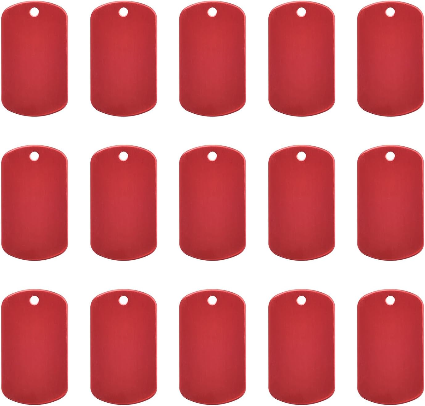 Sourcing Map Red Aluminum Engraving Blank Tags, DIY Pet ID Tags, 15 ...