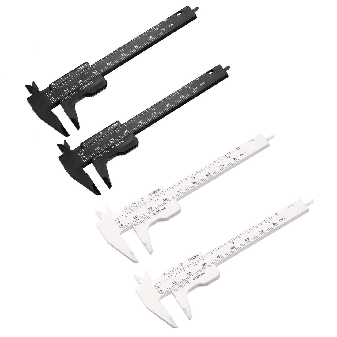 uxcell Vernier Caliper 80mm 3 Inch Metric Mini Double Scale Plastic ...