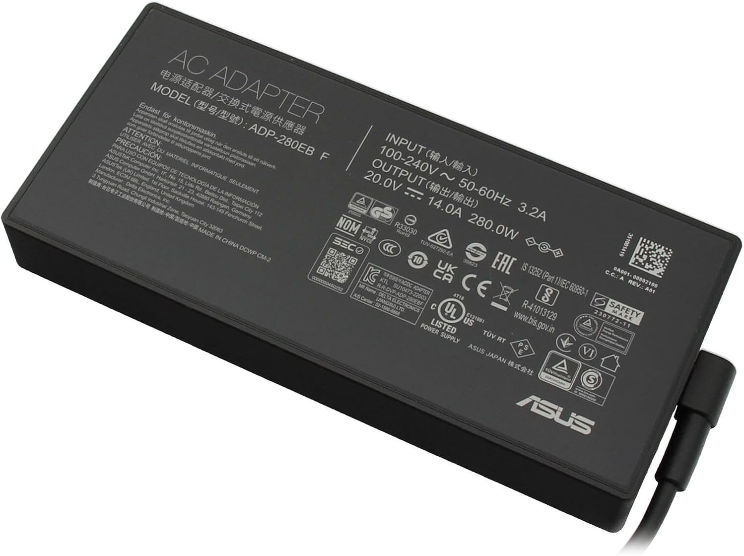 ASUS 280 watt charger with ROG Original ProArt Station D940MX Logo ...