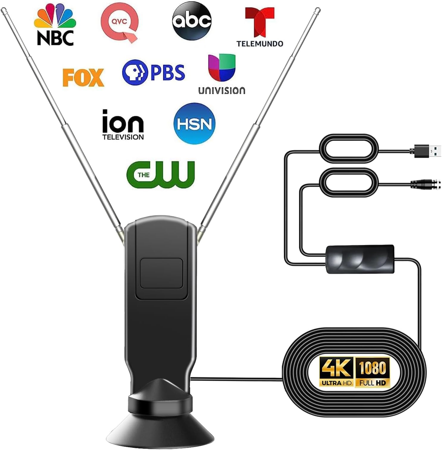 Amazon.com: Indoor TV Antenna for Smart TV, 360° Reception Digital HD ...