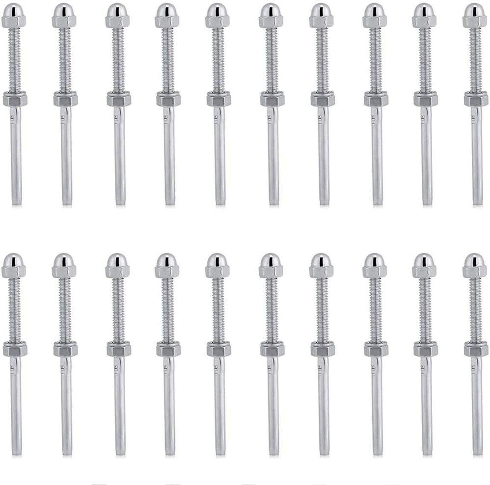 Kabelspanner, 20 Stück, Edelstahl, Kabel-Gewindeklemme, Spannbolzen ...