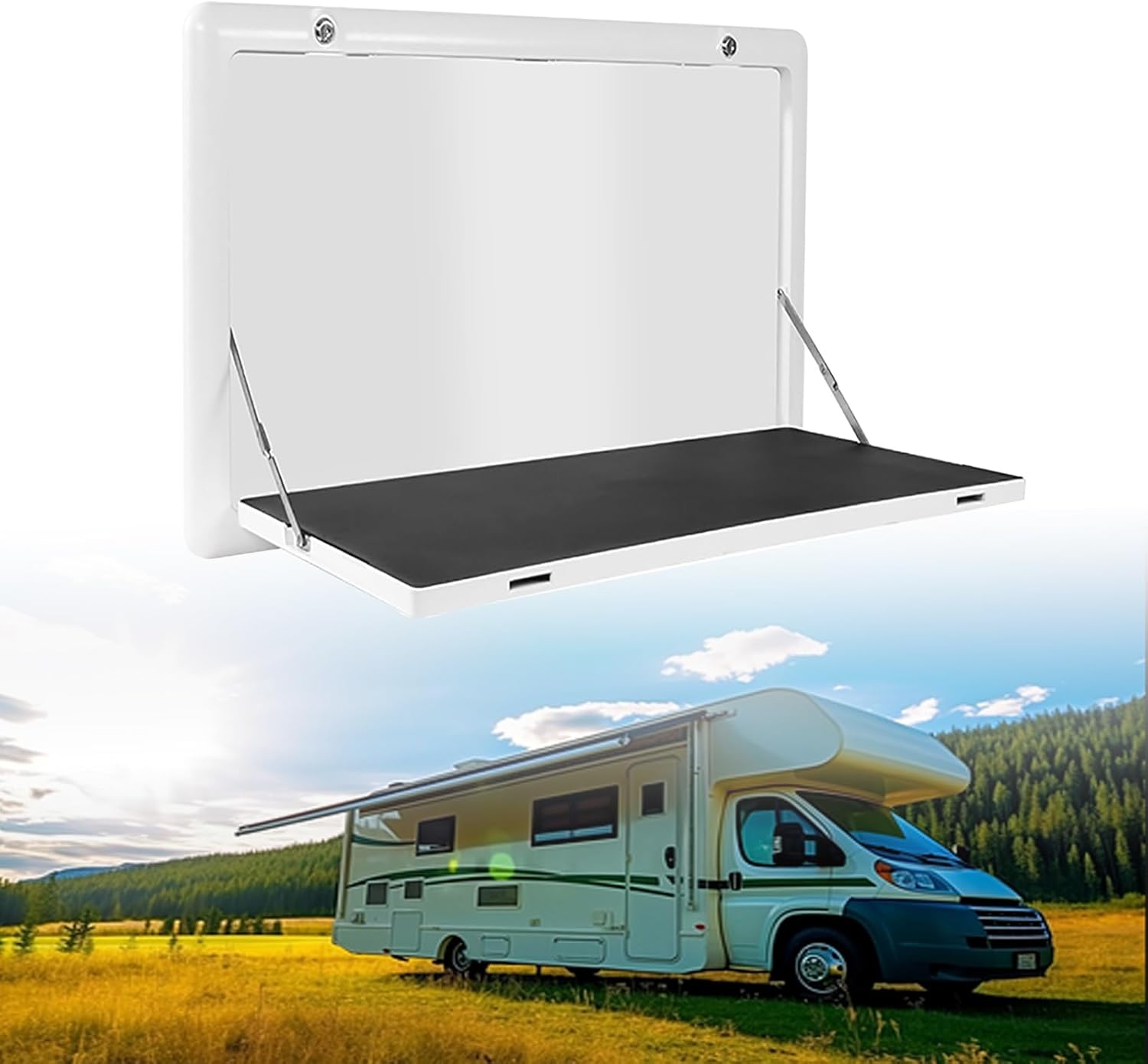 IkErna Rv Caravan Folding Table,Alumialloy Wall Table with Led Lights ...