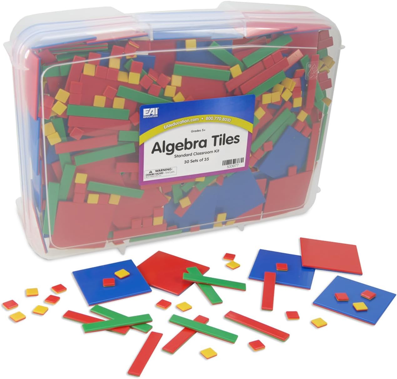 Amazon.com: EAI Education Algebra Tiles Standard Set - 30 Sets of 35 in ...
