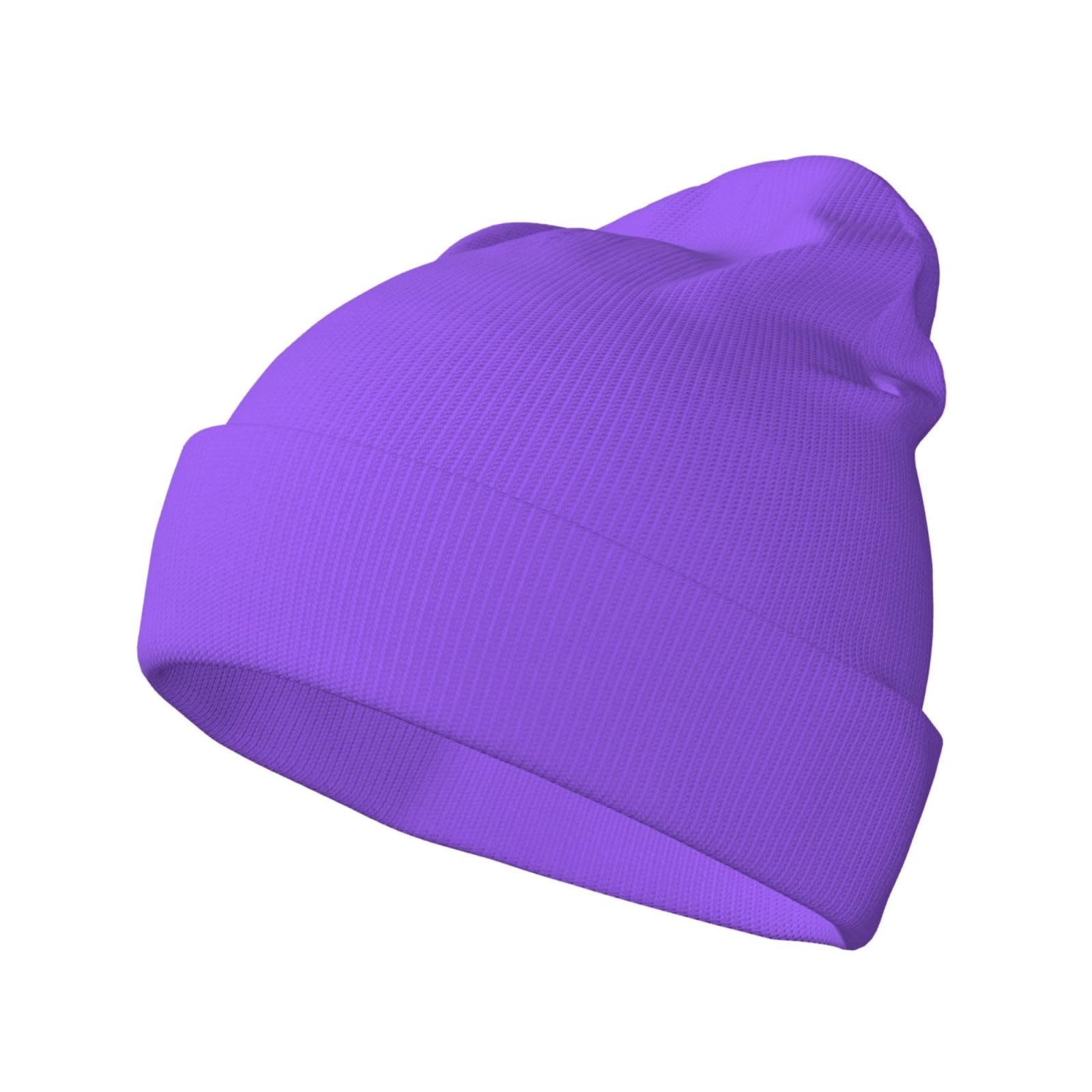 솔리드 컬러 라이트 퍼플 따뜻한 니트 모자 남성용 겨울 비니 모자 여성용 패션 스노우 모자 크리스마스 홀리데이 파티 모자 다양한