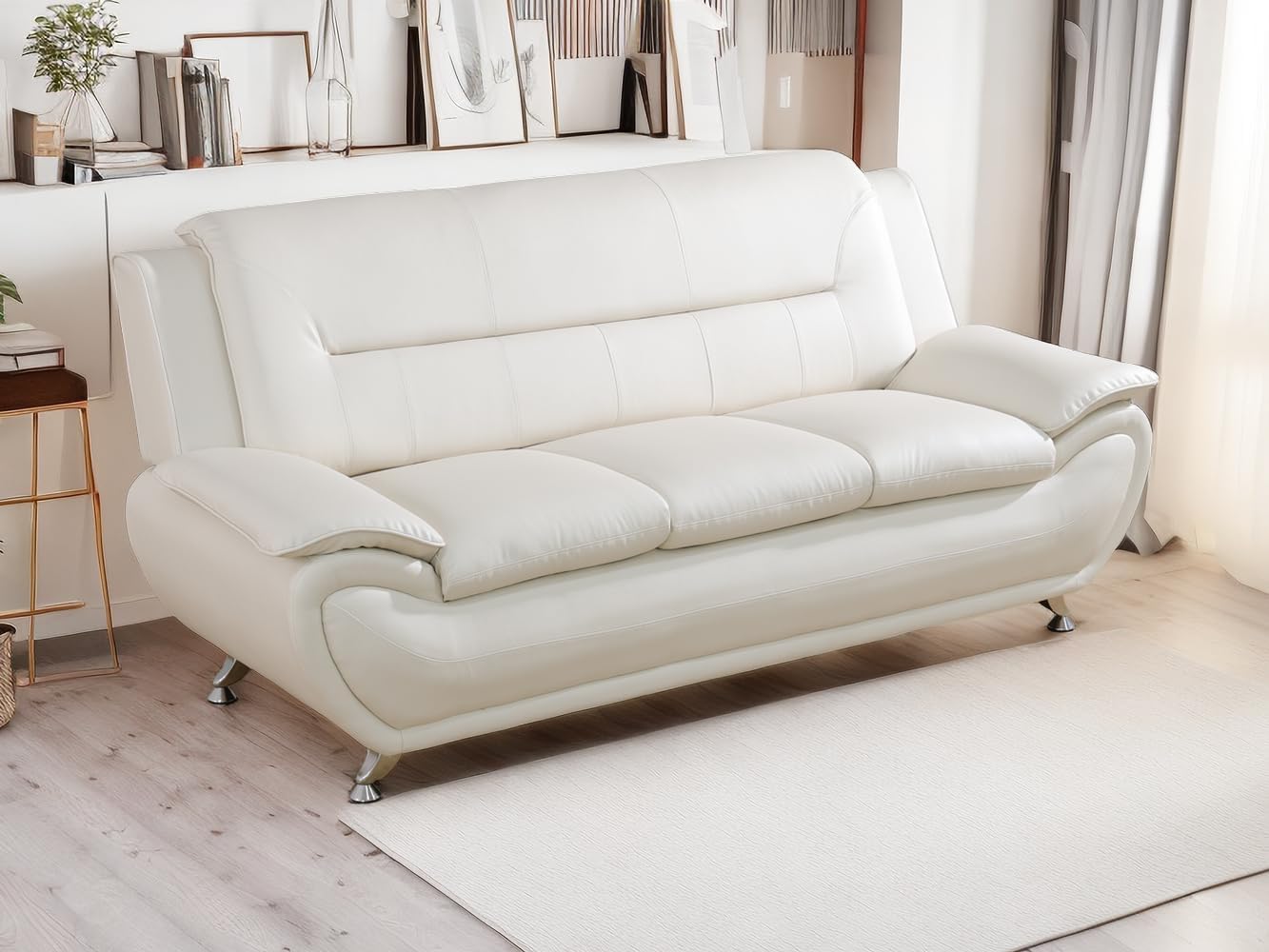 Amazon.com: AYCP Contemporary Living Room Furniture Set, Faux Leather ...