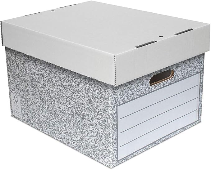 SUMMIT Large Archive Storage Boxes with Lids – Pack of 5, Durable ...