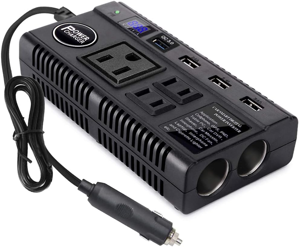 Amazon.com: Car Power Inverter 120W DC 12V 24V to AC 110V Car Charger ...