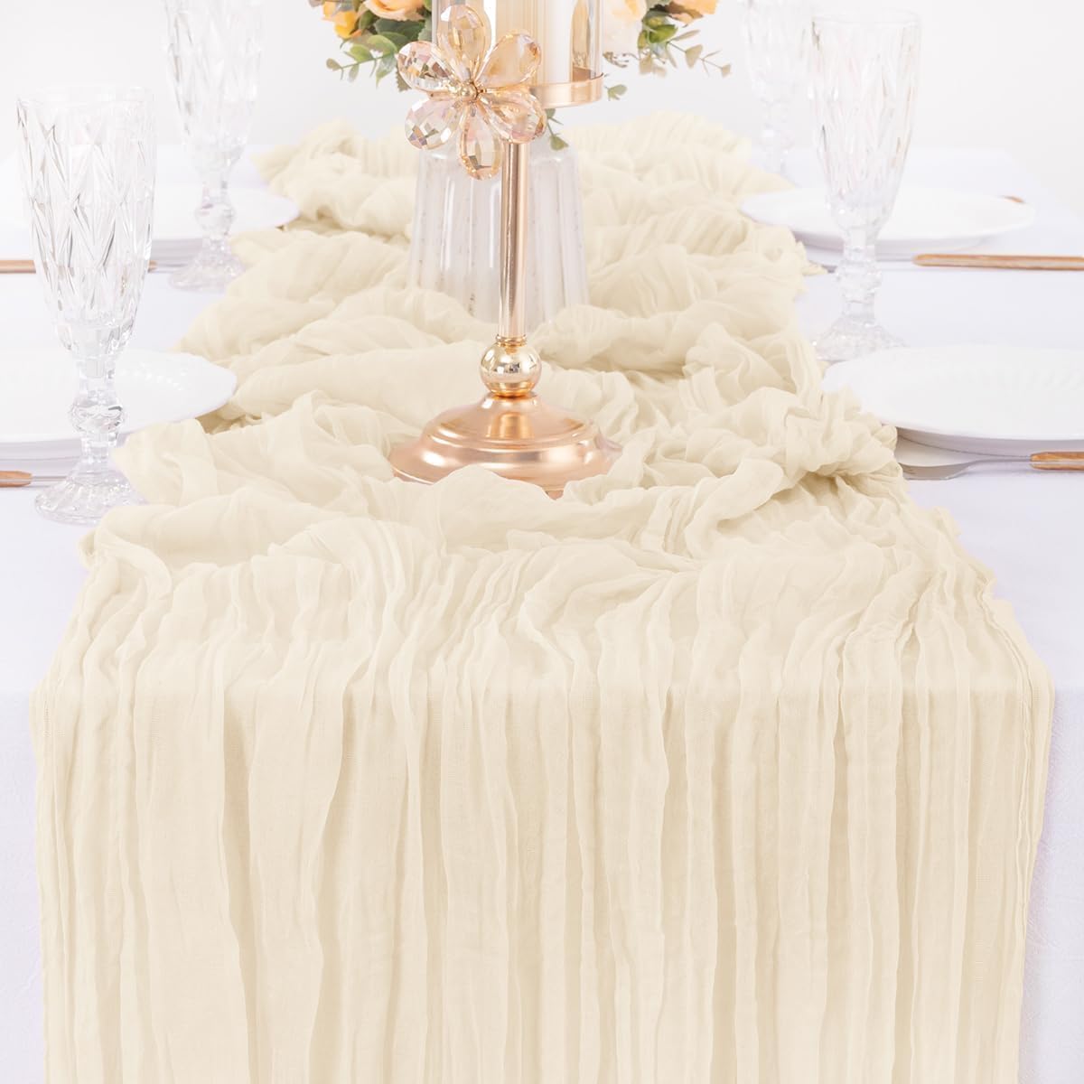 Amazon.com: MLMW Cheesecloth Table Runner Beige Christmas Cheese Cloth ...