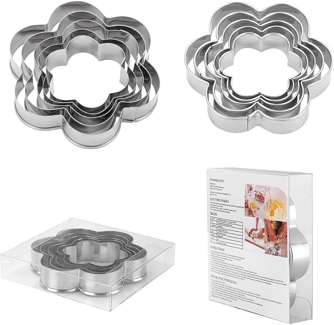 Amazon.com: Flower Cookie Cutters Set,Stainless Steel Sandwiches ...