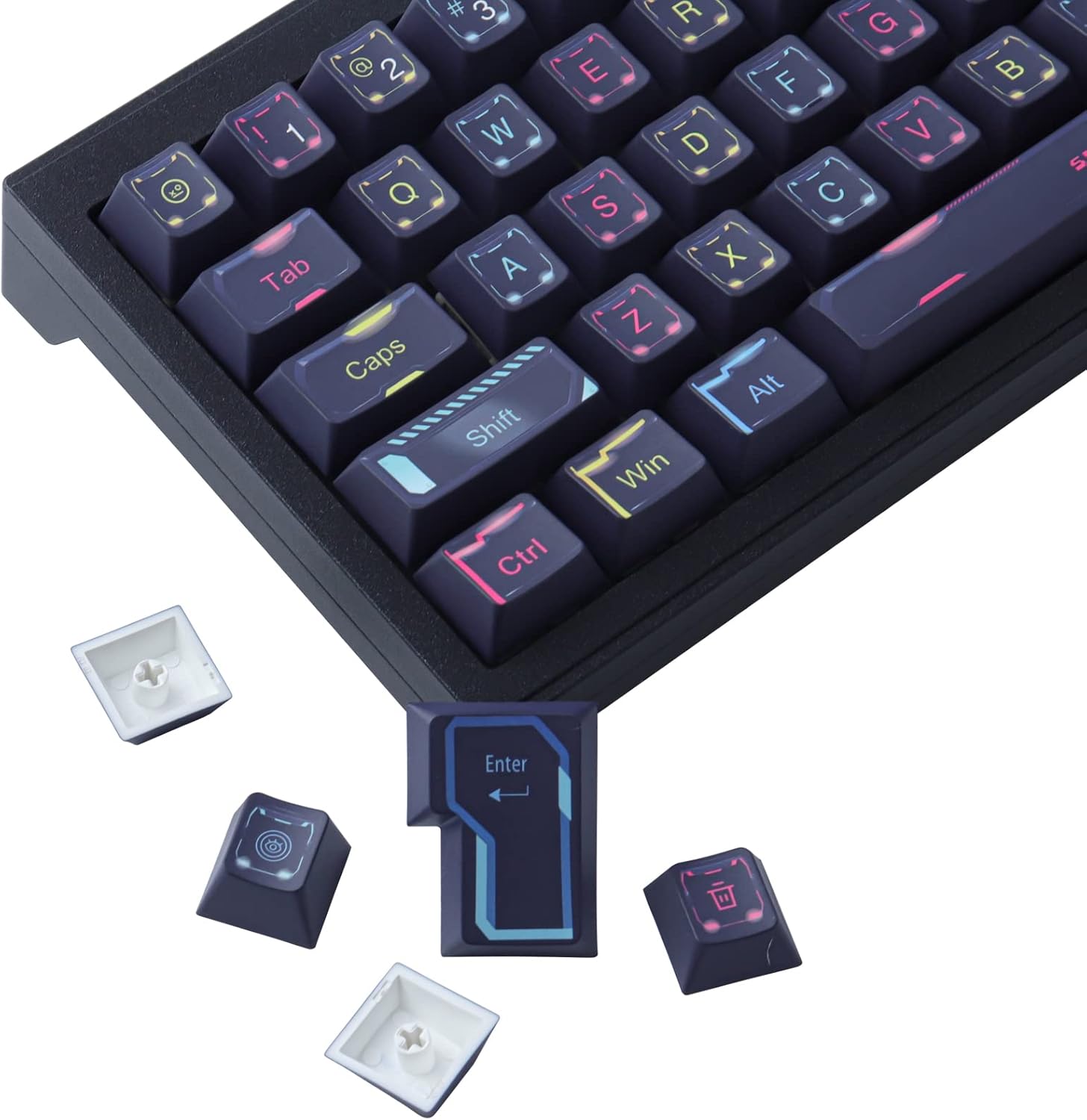Keycaps PBT 145 Keys Dye Sublimation Cherry Profile Keycaps with 7U ...