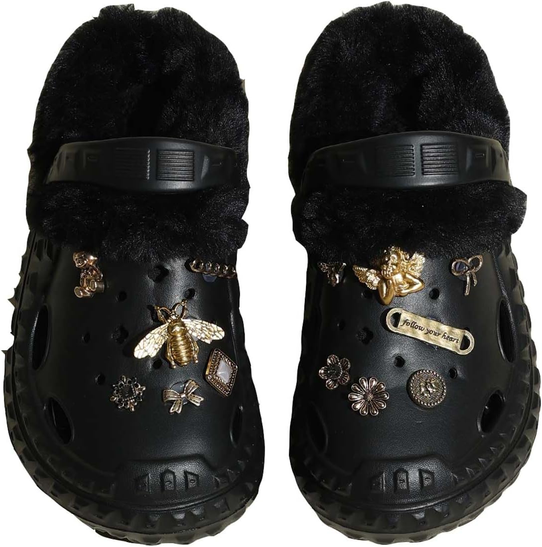 Amazon.co.jp: womens clogs, classic fur lined clogs, womens thermal ...