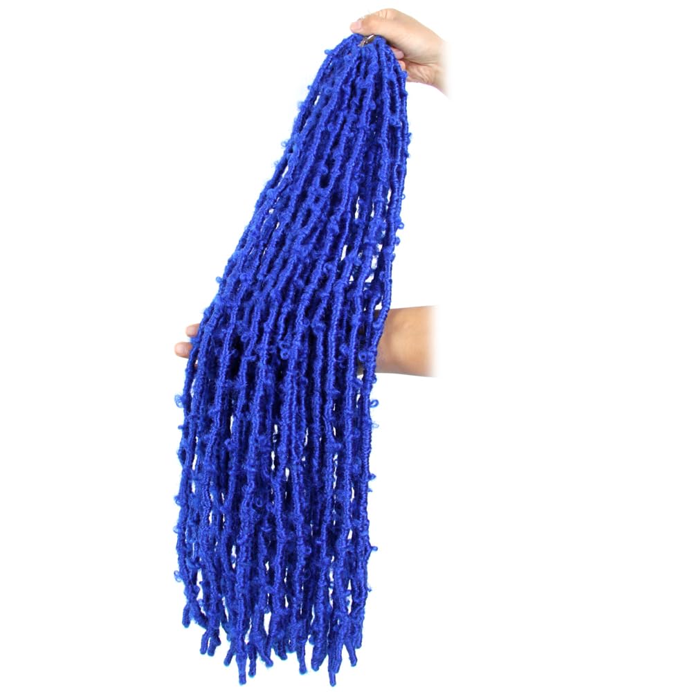 Amazon.com : BOHOBABE 2 Packs Blue Butterfly Locs Crochet Hair 24 Inch ...