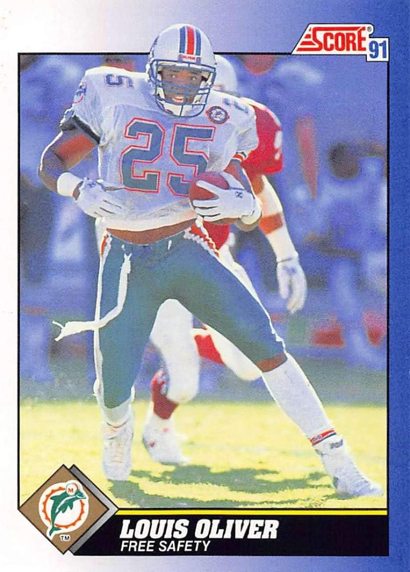 Amazon.com: 1991 Score Football #68 Louis Oliver Miami Dolphins ...