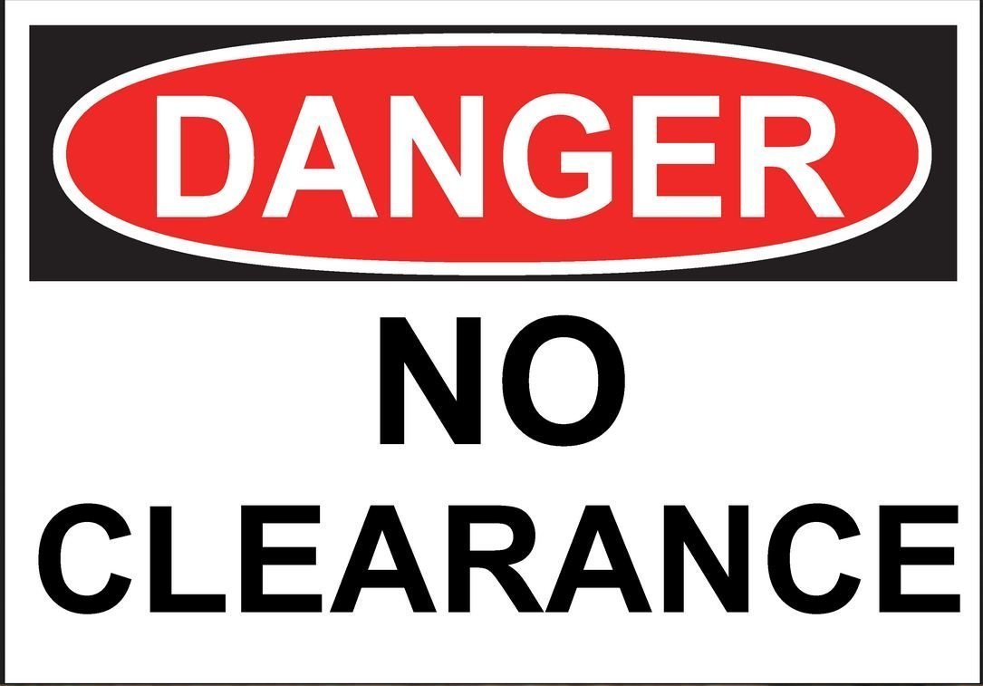 Danger No Clearance Sticker, 10" x 7": Amazon.com: Industrial & Scientific