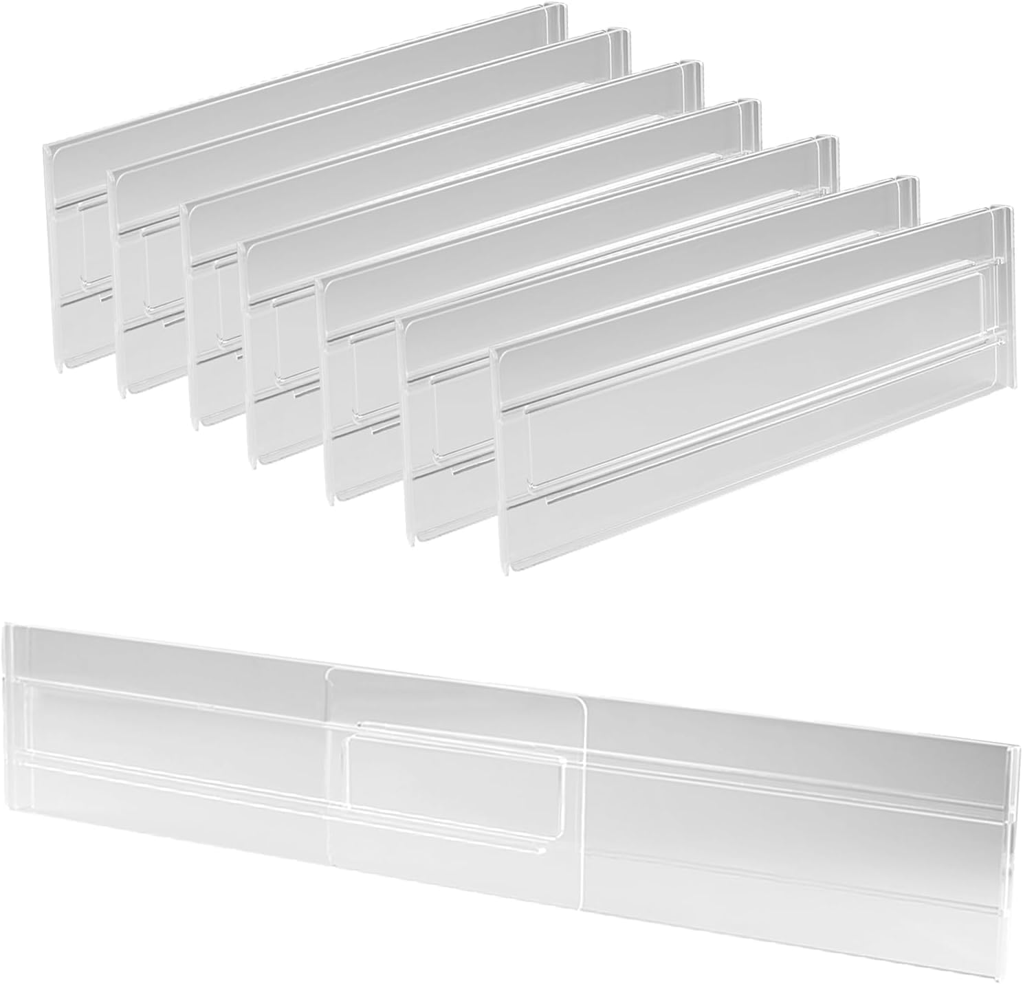 Mezzar Pack of 8 Drawer Dividers Organiser, Drawer Divider Adjustable ...