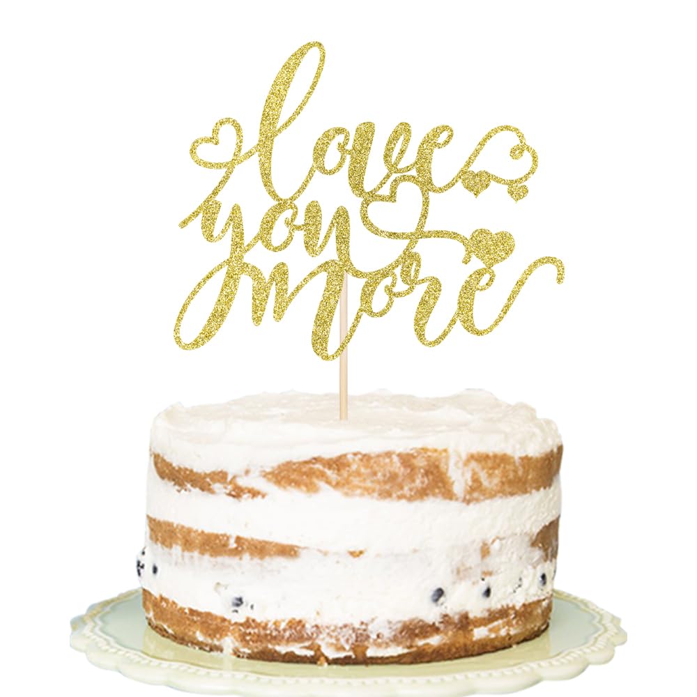 Amazon.com: Florcmet Love You More Cake Topper - Wedding Cake Topper ...