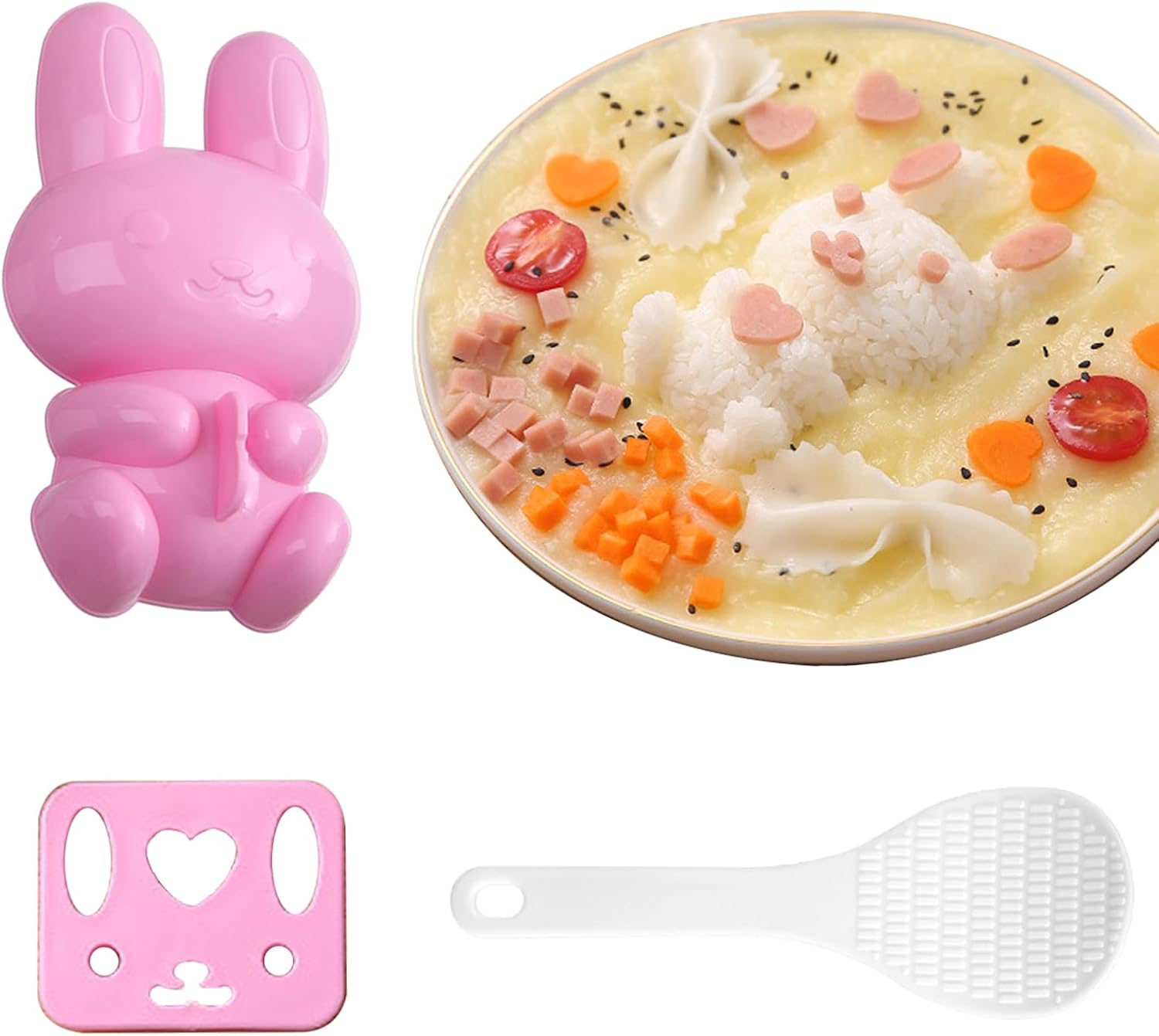 Amazon.com | Rice Ball Mold for Kids Cute Rabbit Onigiri Mold Rice ...