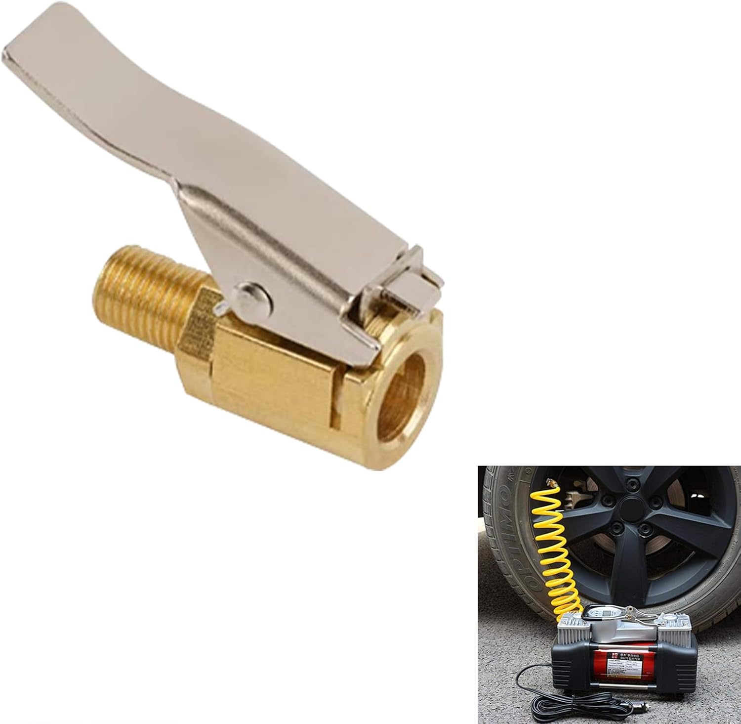 1pcs Tire Air Chucks,Brass Tyre Valve Air Pump Clip Car Air Pump Thread ...